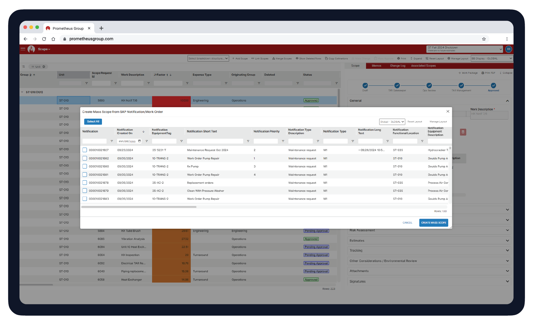 Shutdown, Turnaround, and Outage (STO) Management Software