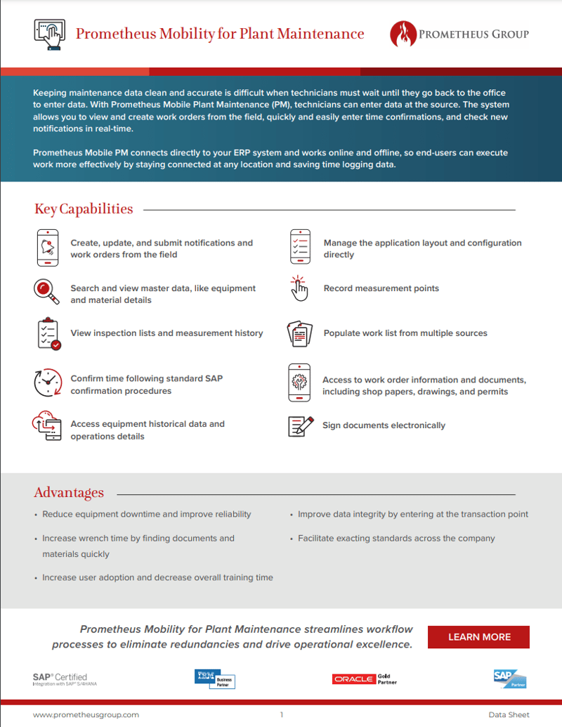 Prometheus Mobility for Plant Maintenance | Prometheus Group