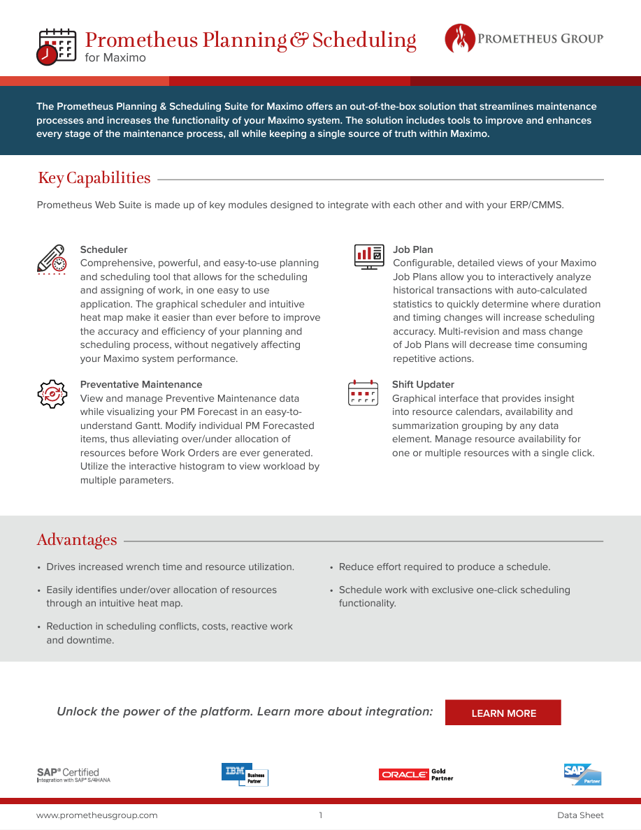 Prometheus Web Suite for Maximo | Prometheus Group