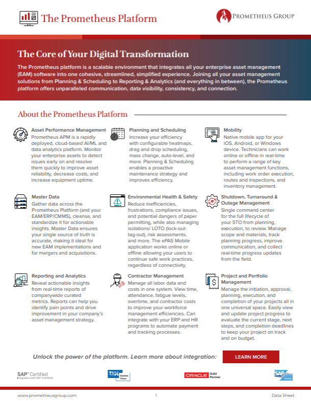 Prometheus Platform Data Sheet | Prometheus Group