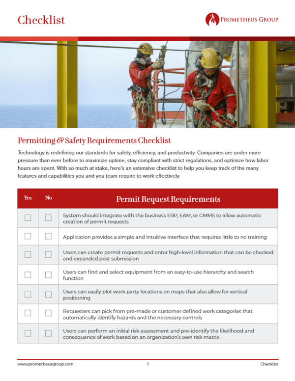 Permitting and Isolations Requirements Checklist | Prometheus Group