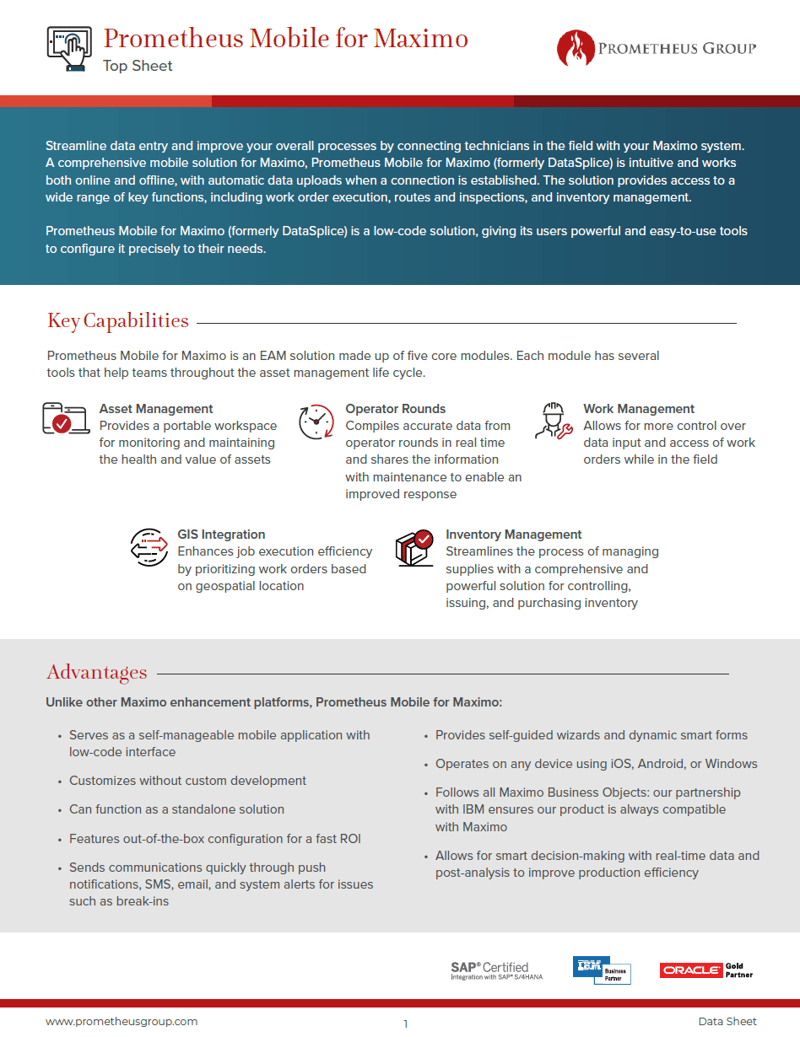 Prometheus Mobile for Maximo| Prometheus Group